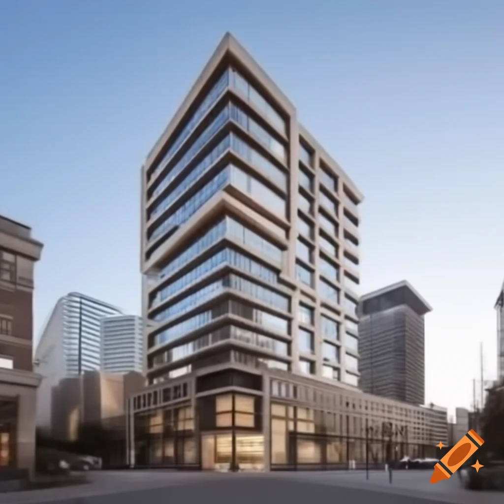 Ten-story building with retail on the lower floors and residential ...