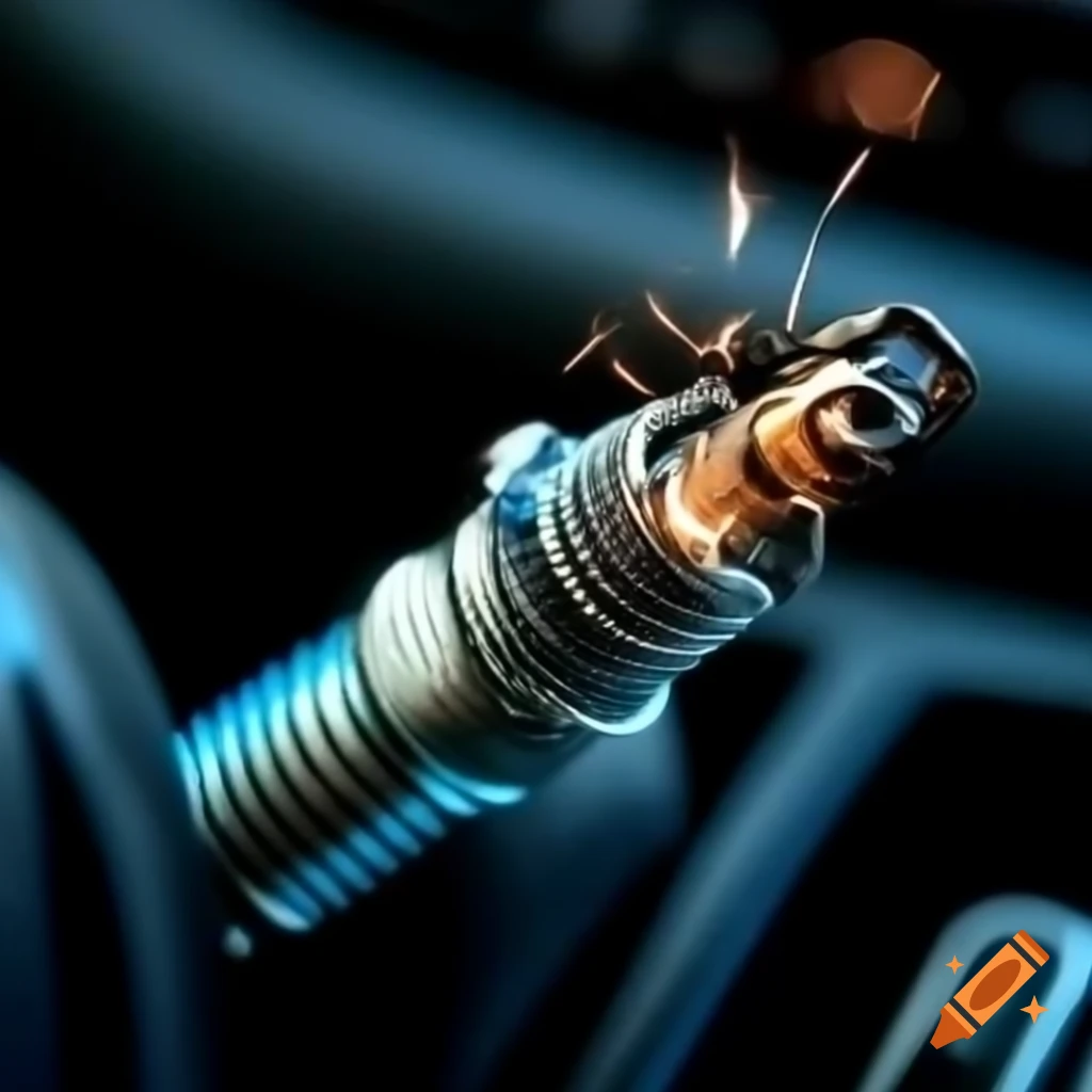 Broken spark plug on auto part with clear detailing on Craiyon
