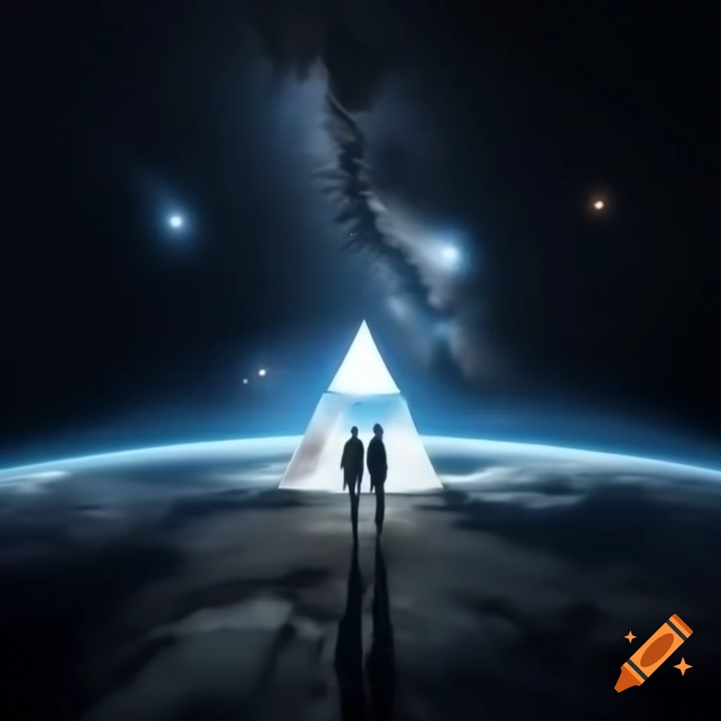 Transdimensional triangular-shaped life form concept on Craiyon