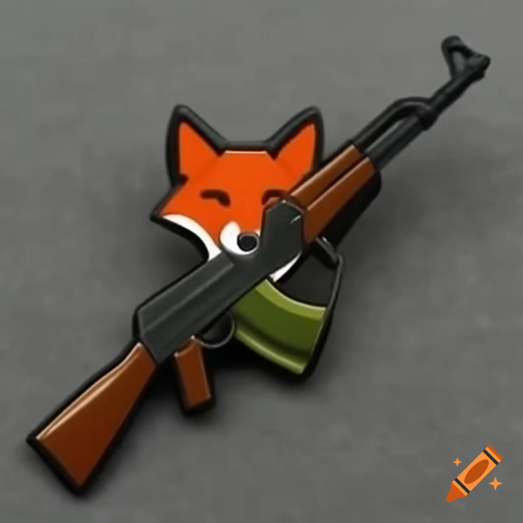 U.S. Army fox badge featuring an AK-47 design on Craiyon