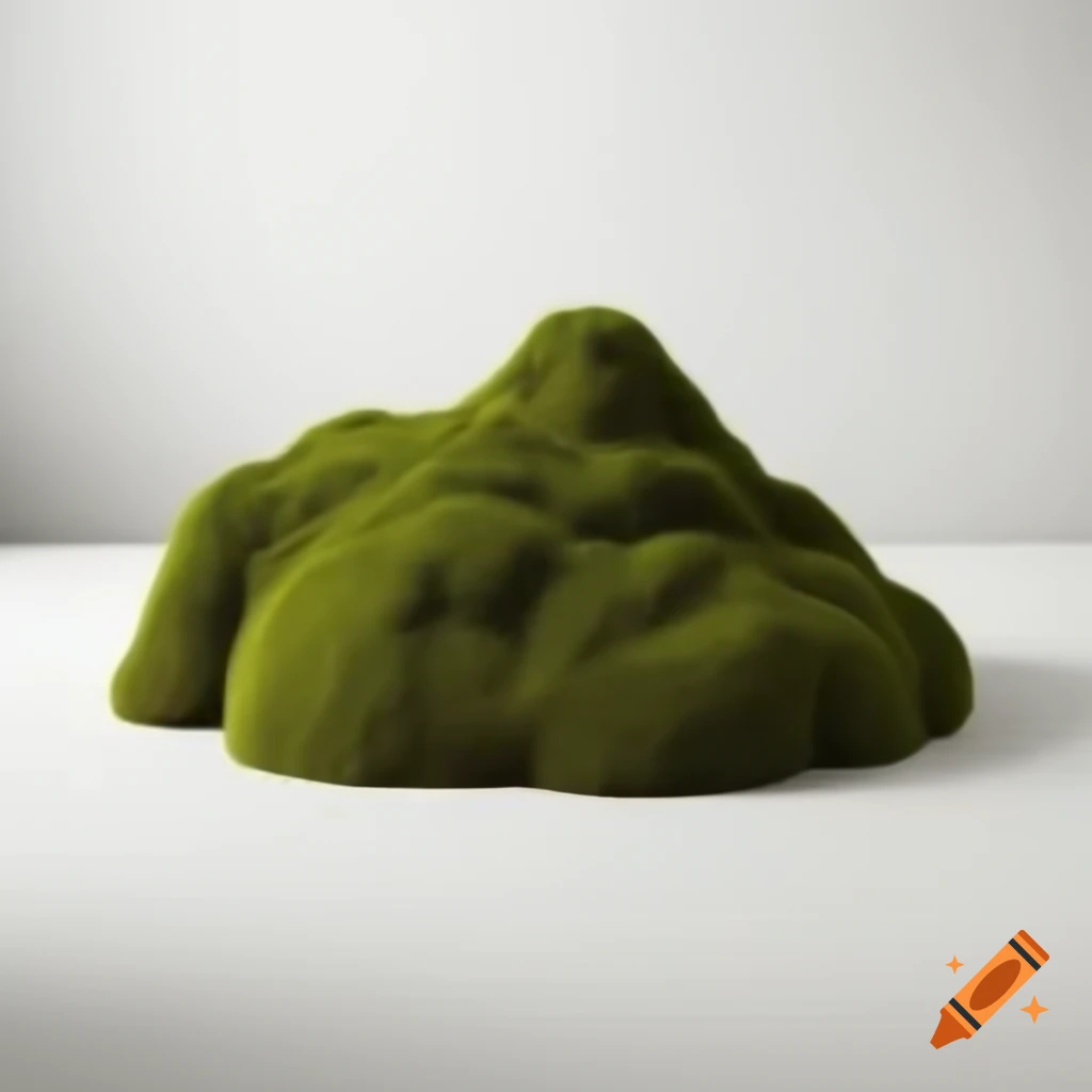 Large abstract moss mound on white background with realistic photo ...