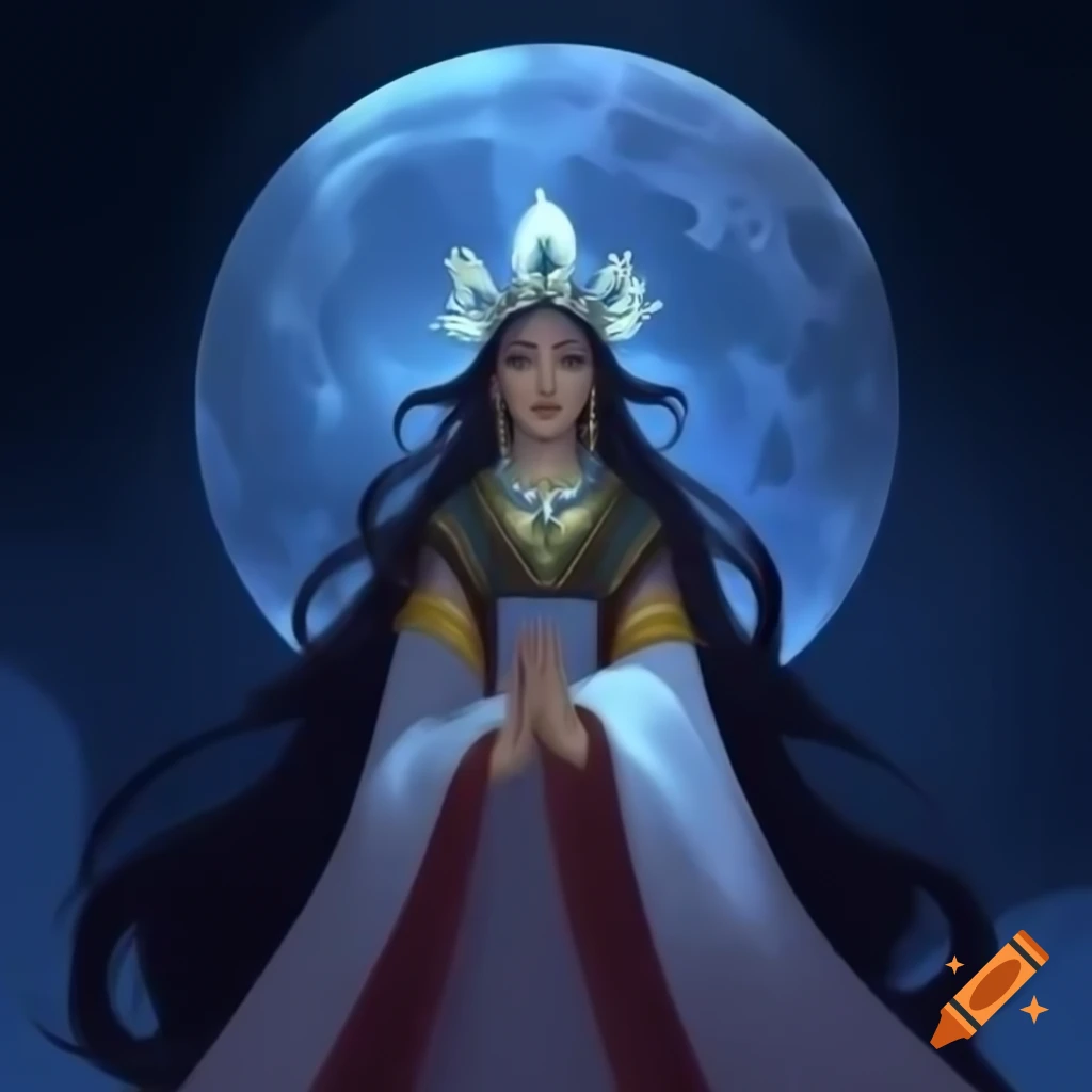Mayari, goddess of the moon in mythology representation on Craiyon