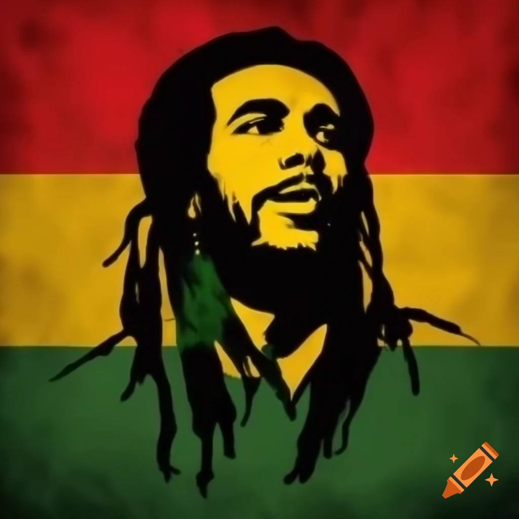 Rastafari themed poster with vibrant colors and cultural symbols on Craiyon