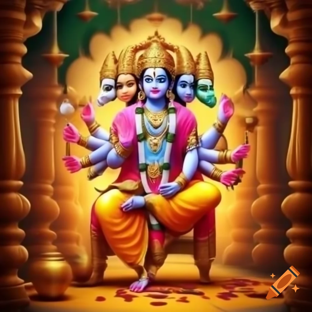 Lord Krishna depicted as a beautiful painting in a divine form on Craiyon