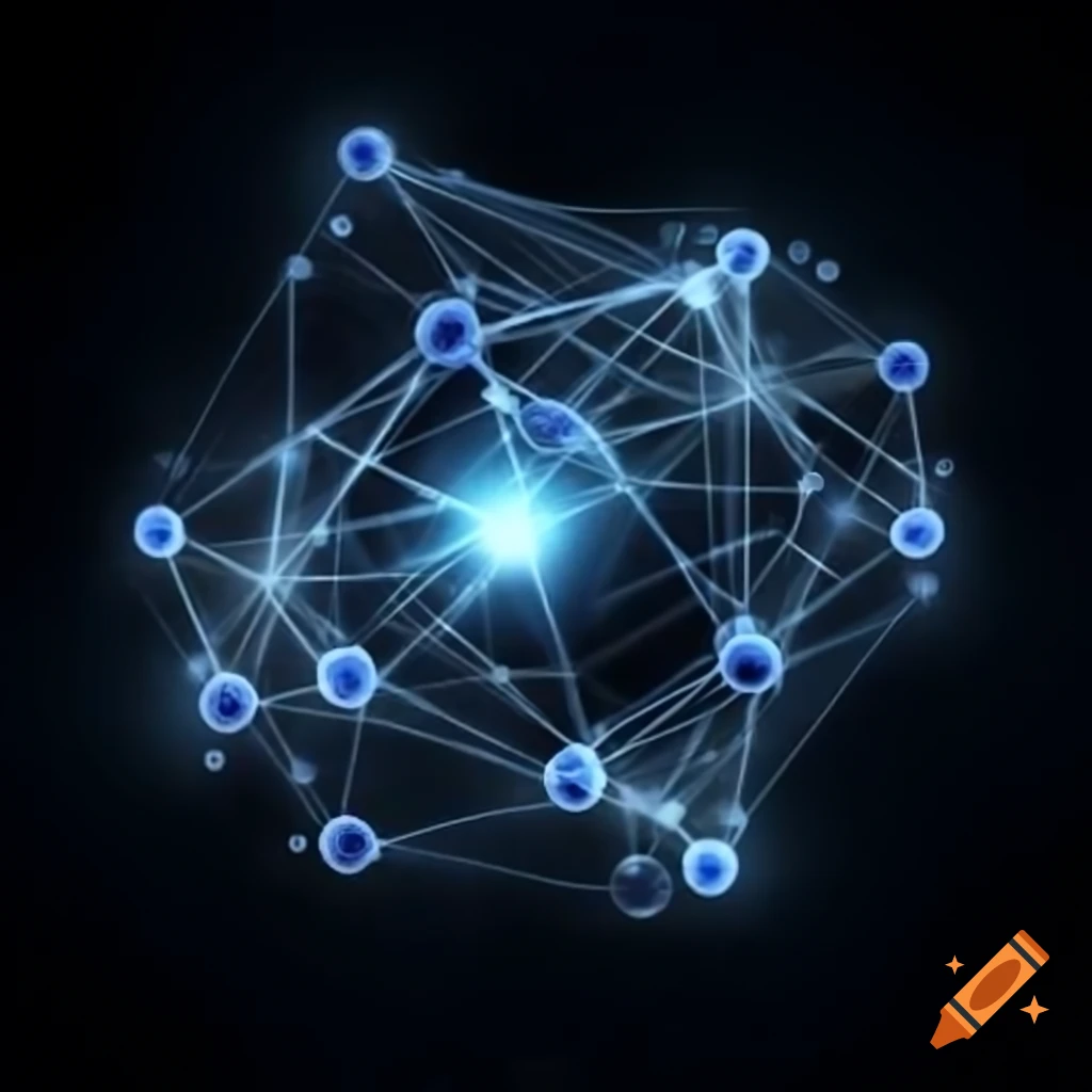 Conceptual digital illustration of advanced network theory with ...