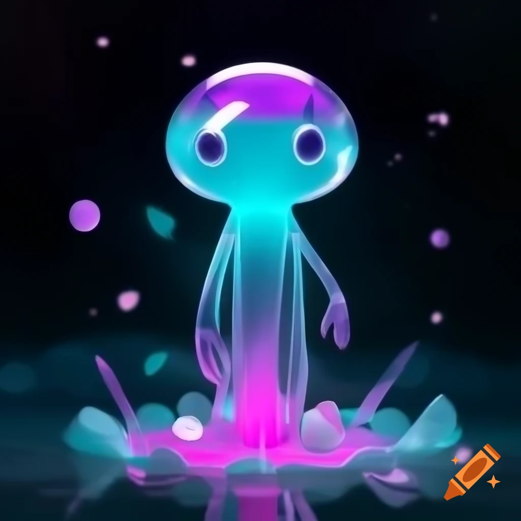 Futuristic alien character Zyphora Lumisel, genderless humanoid with ...