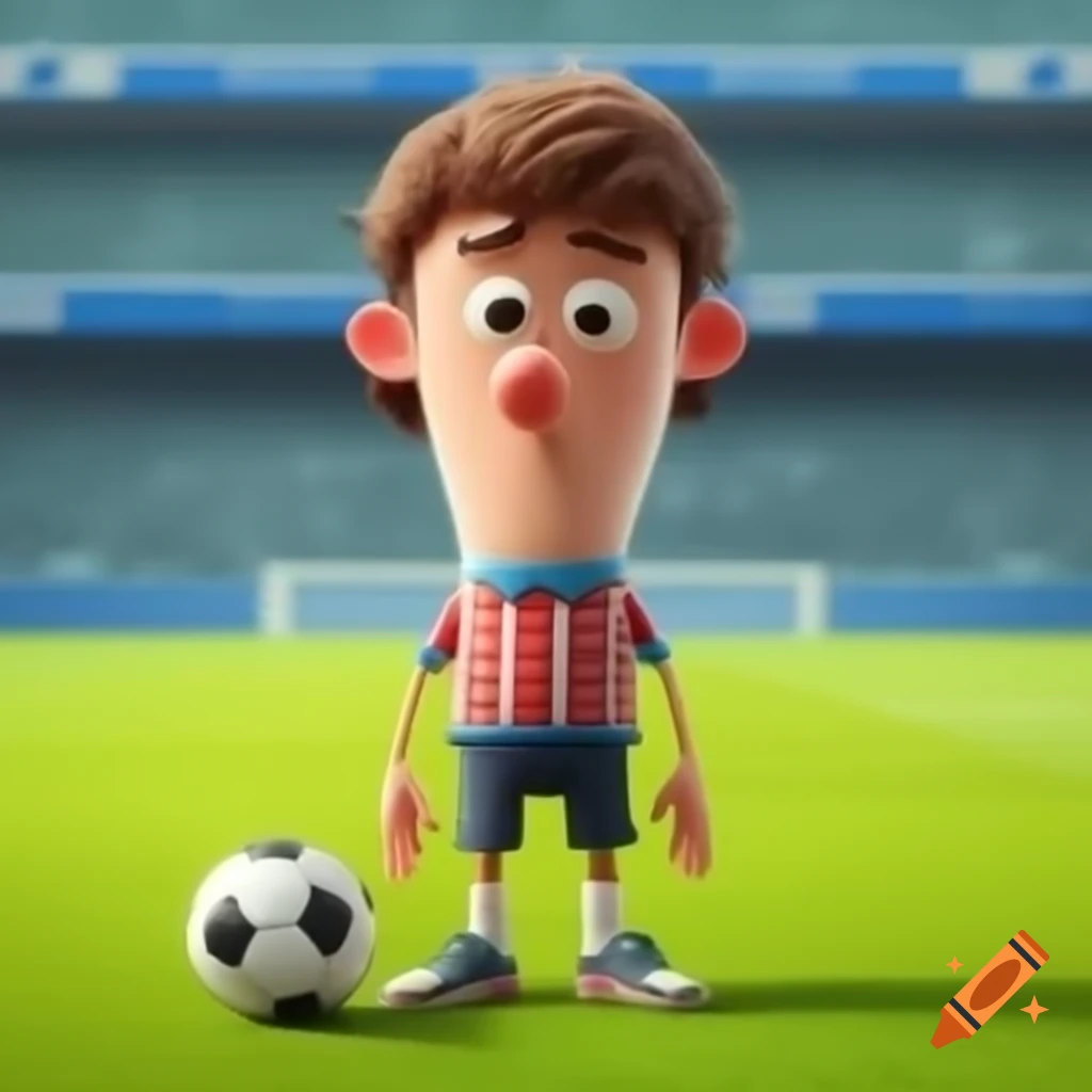 Cartoon of a lean male with brown short hair in a park holding a ...