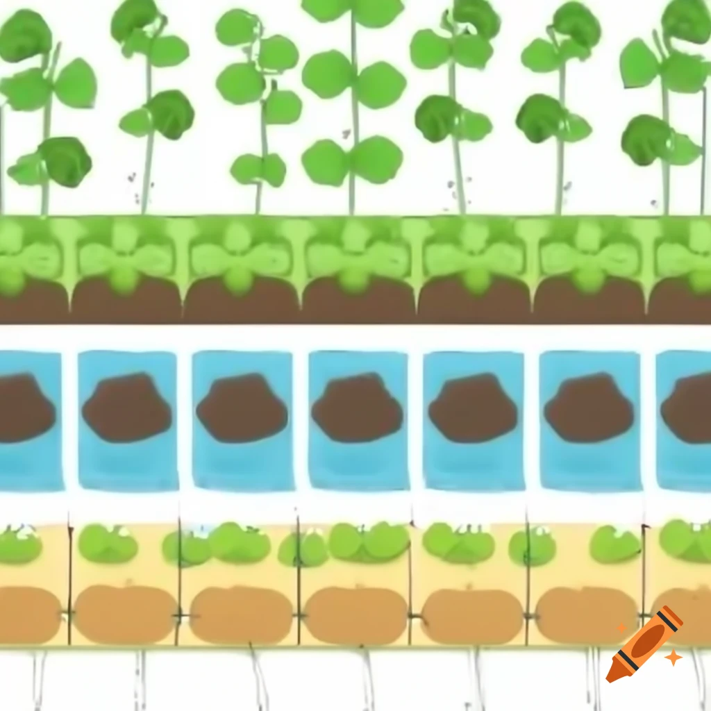 Diagram of seedbed preparation with rectangular plot, soil, rows ...