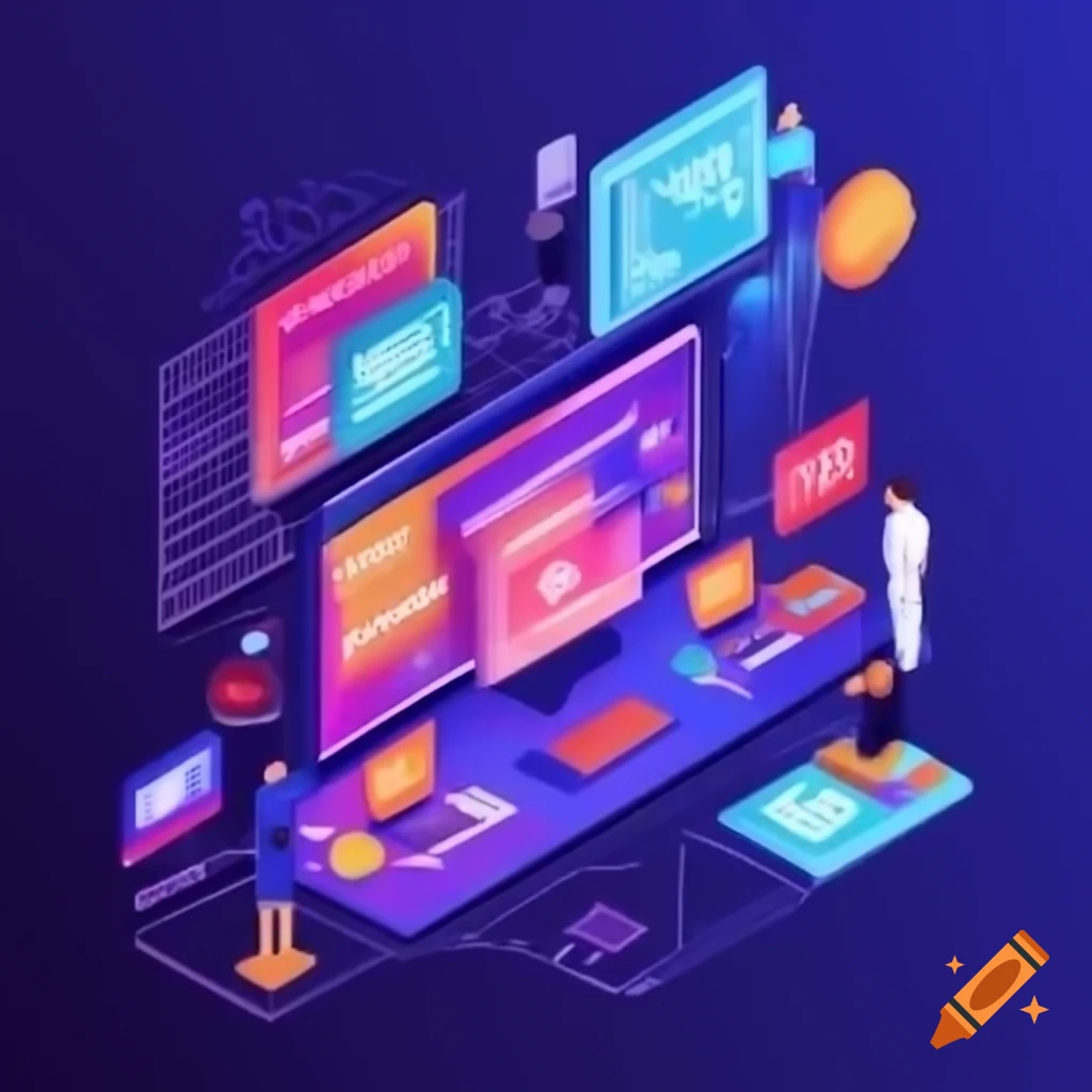 Software developers working with computers and graphical user ...