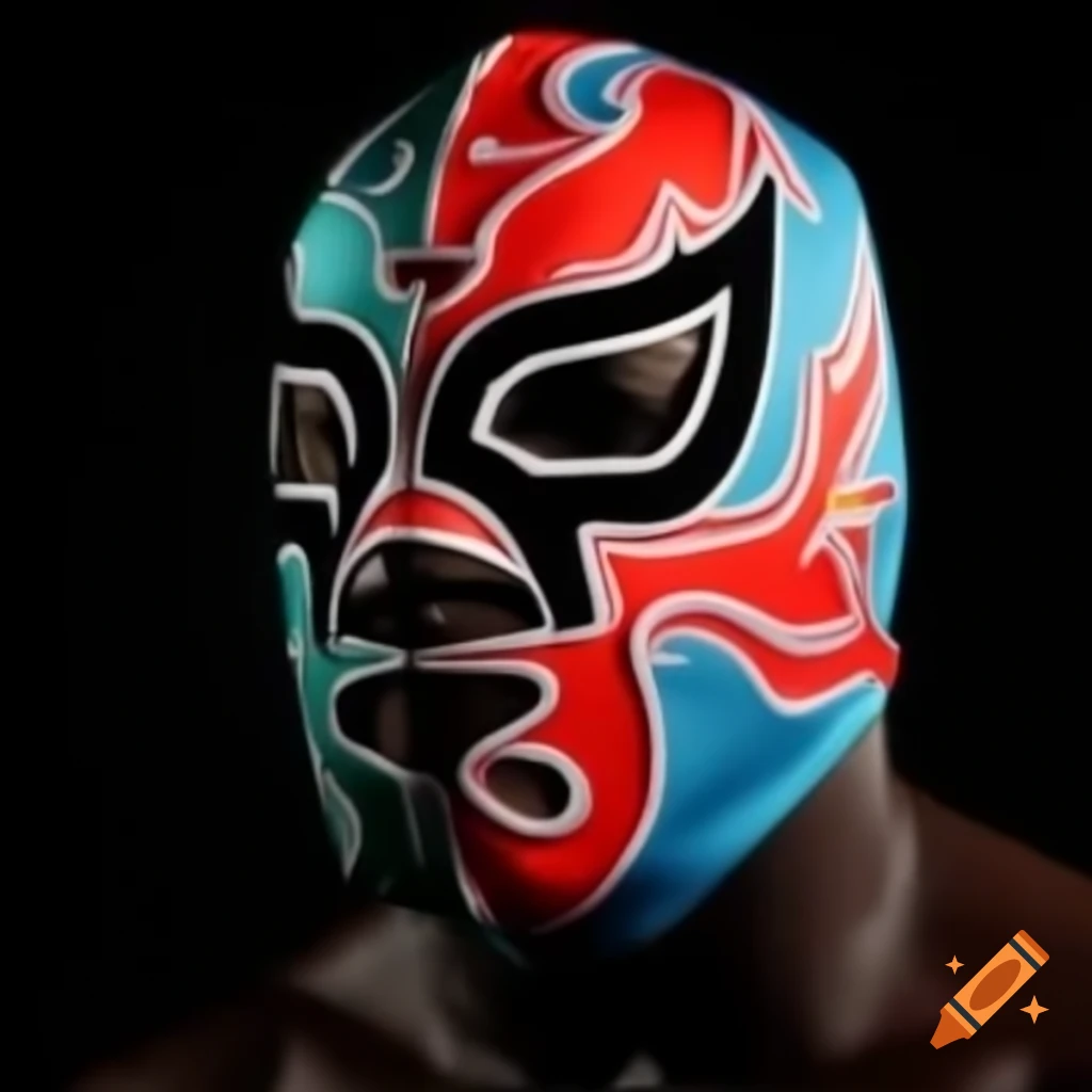 Classic Mexican lucha libre mask design featuring lightning pattern on ...