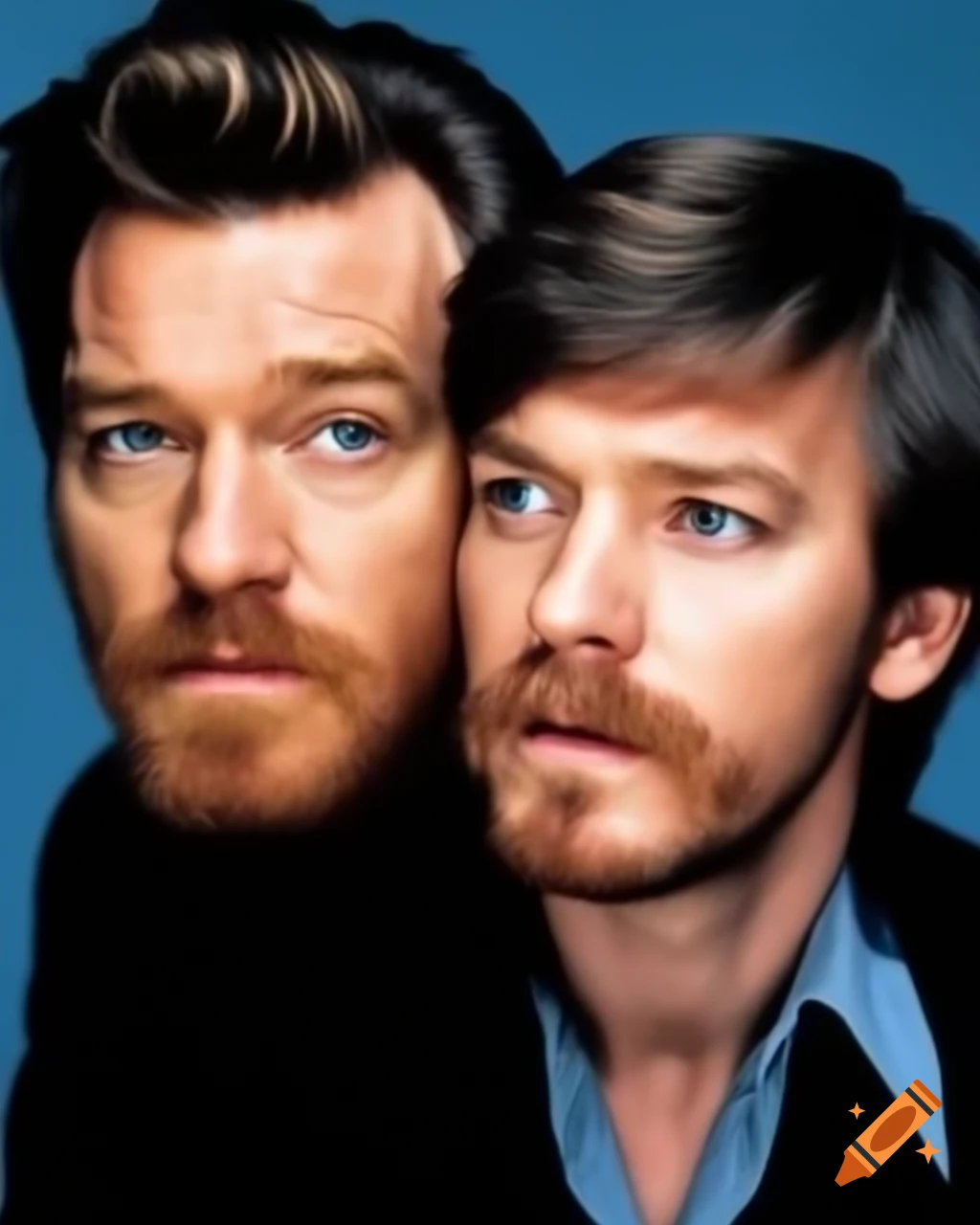 Portrait of an American actor with short buzz cut, resembling Ewan ...