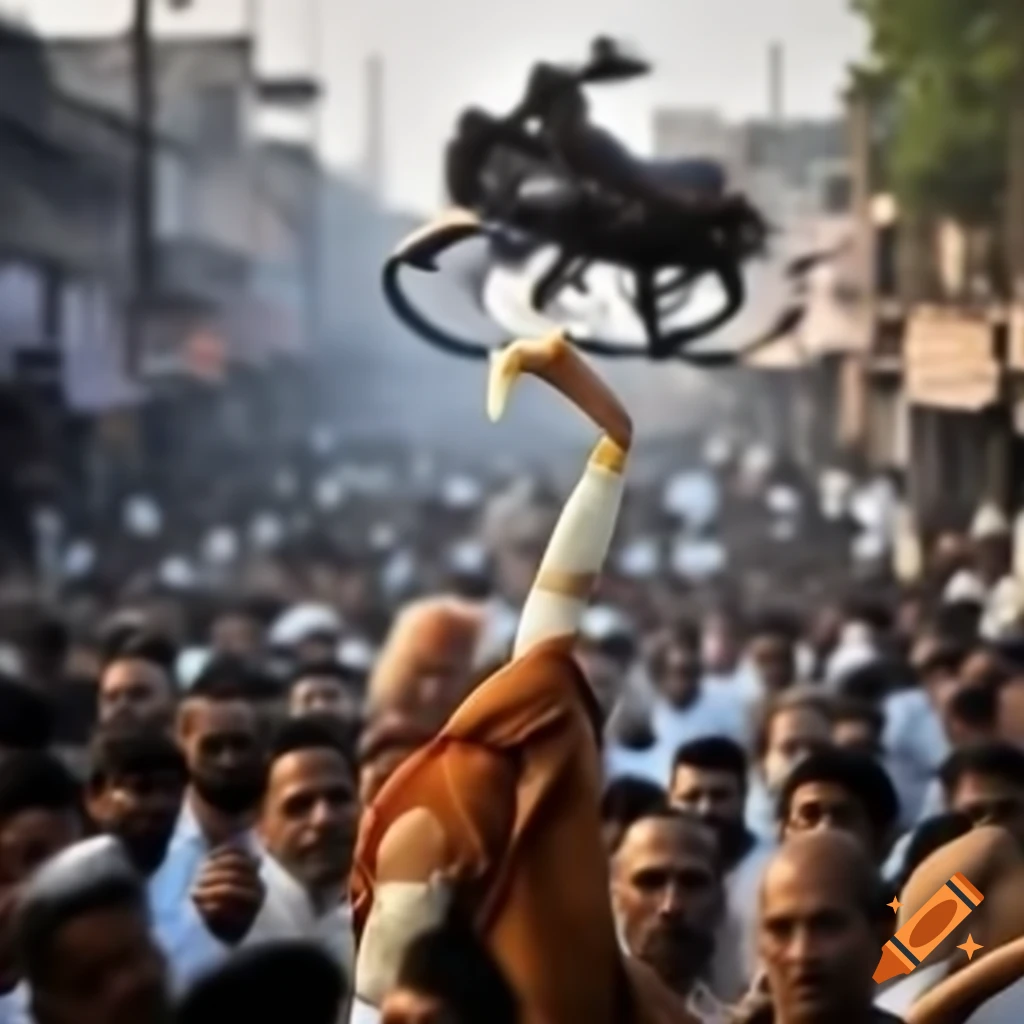 Narendra Modi laying down in front of RSS on Craiyon