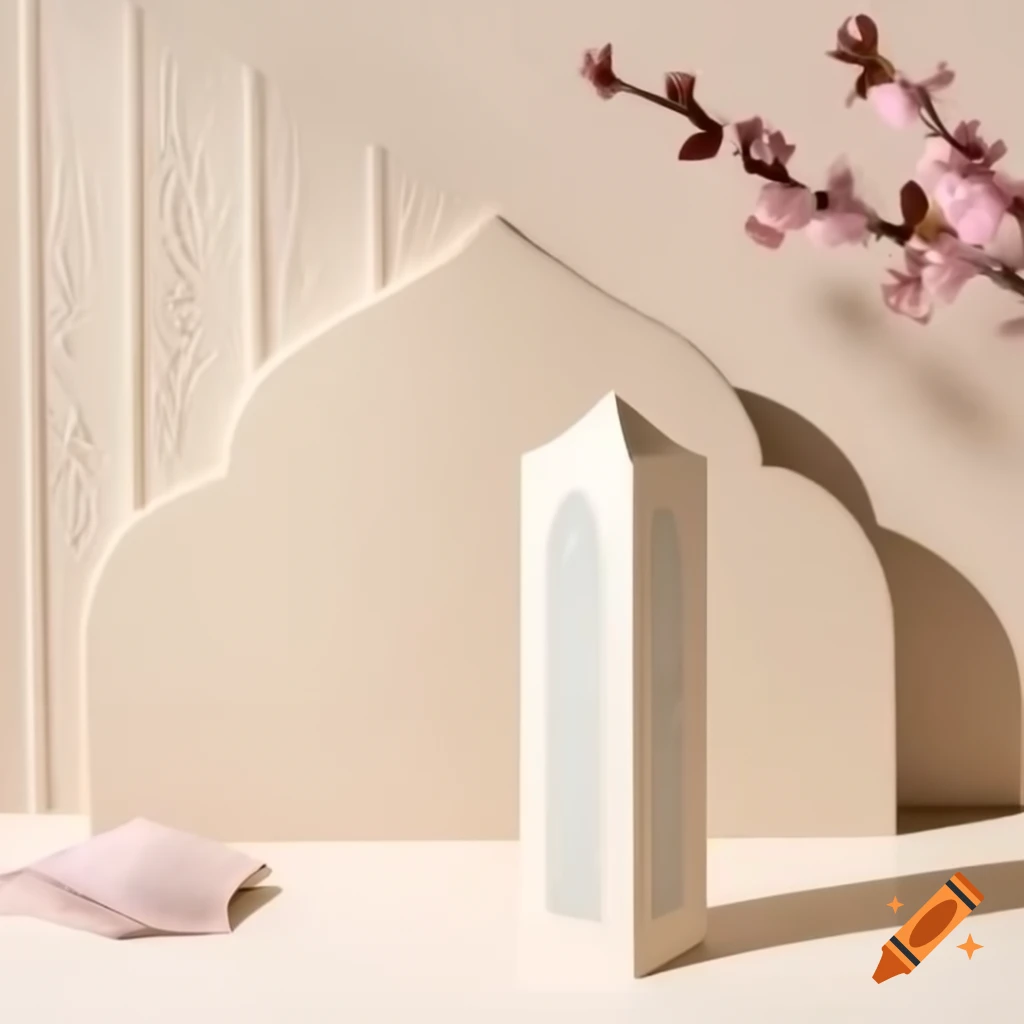 Minimal Islamic design with floral background and Arabic patterns ...