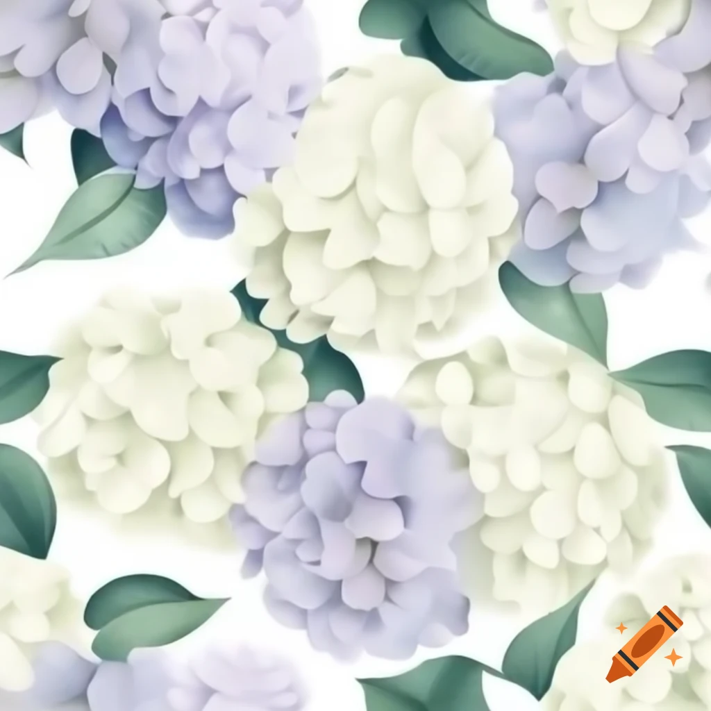 Seamless floral pattern with hydrangea and garden flowers in pastel ...