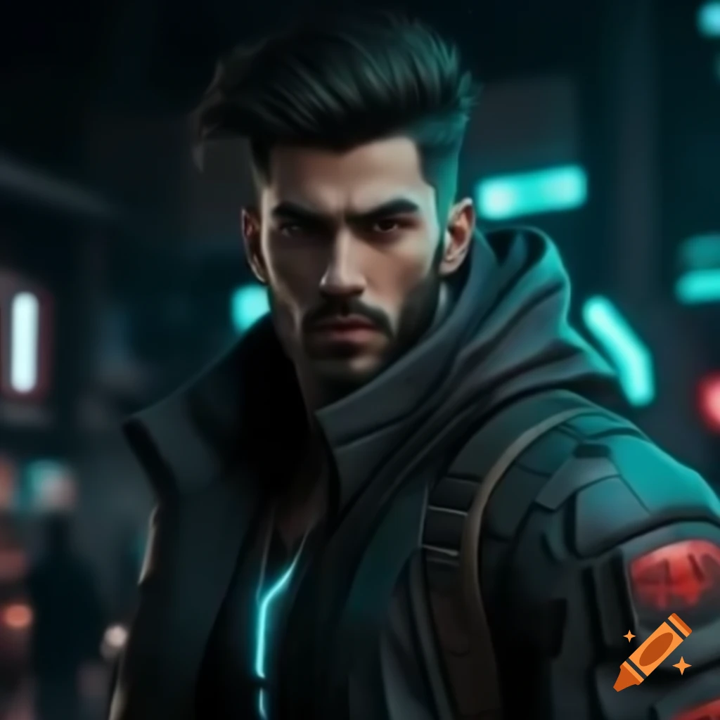 Hyper-realistic cyberpunk anime character on Craiyon