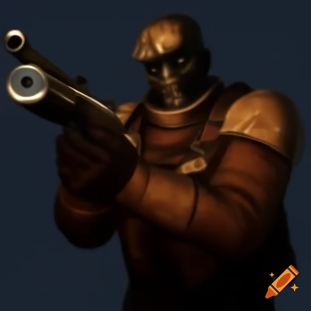 Fallout character Frank Horrigan with plasma rifle and pizza slice ...