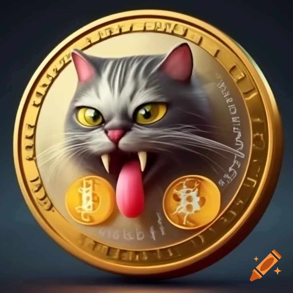 Cats whiskers cryptocurrency coin design on Craiyon