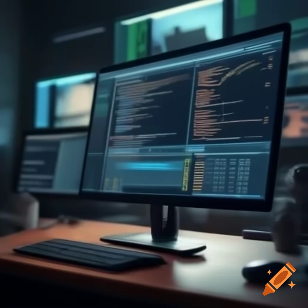 Monitor displaying AI augmented testing software with charts and ...