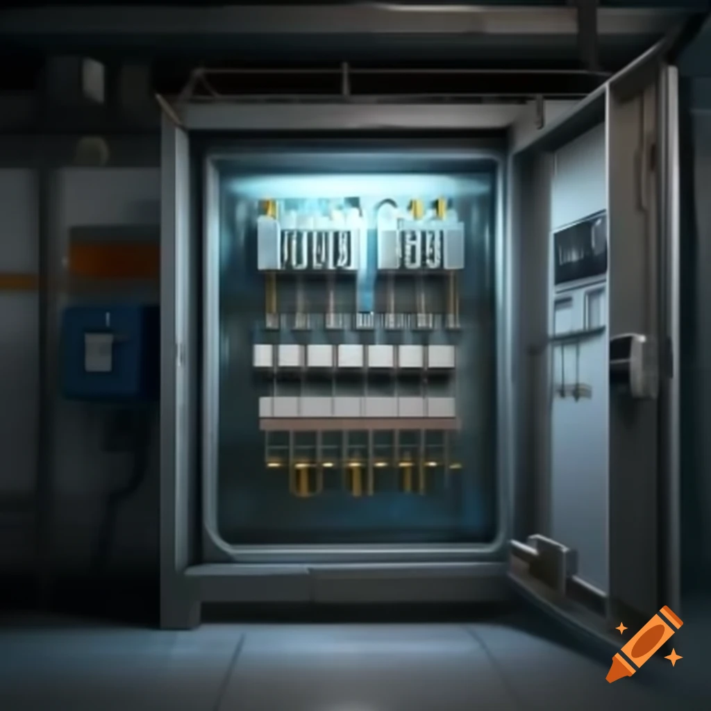 Industrial automation control panel with Programmable Logic Controller ...