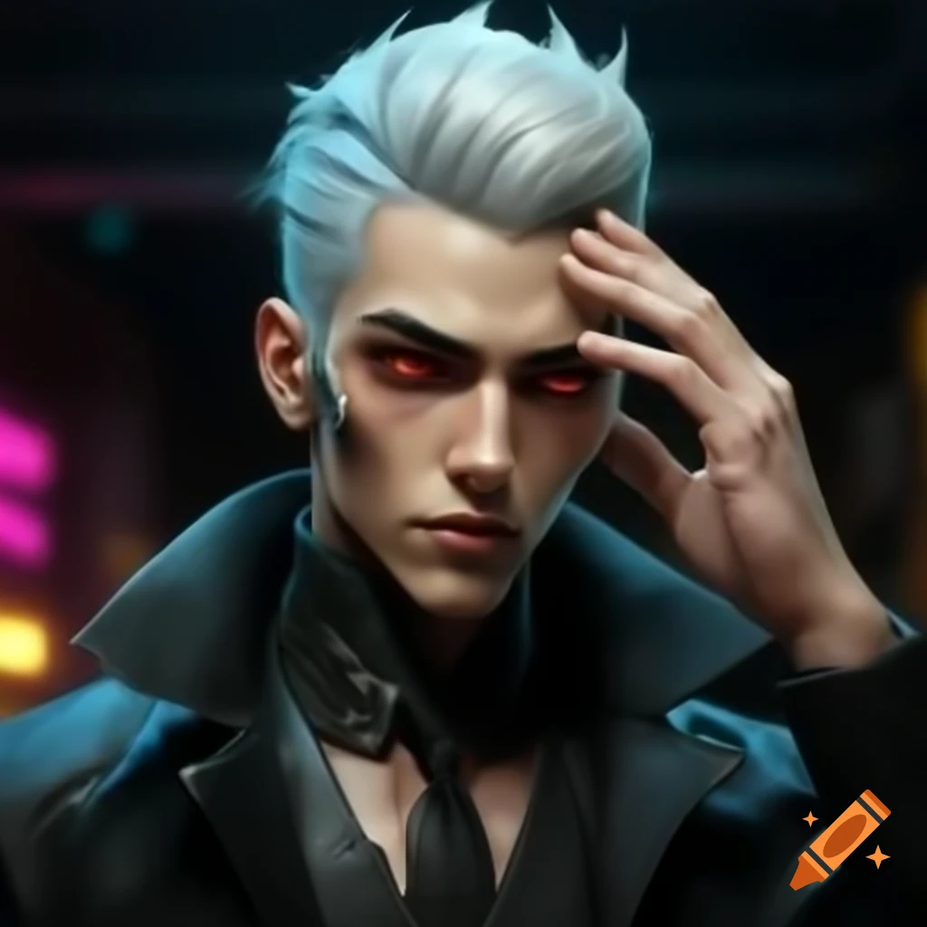 Ultra realistic cyberpunk detective with cybernetic eye implants and ...