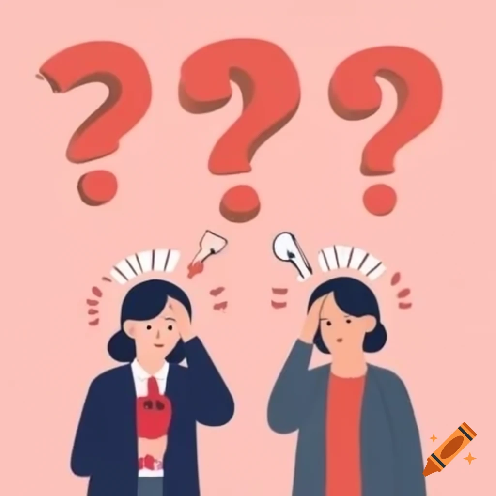 Two people communicating in different languages, showing confusion and ...