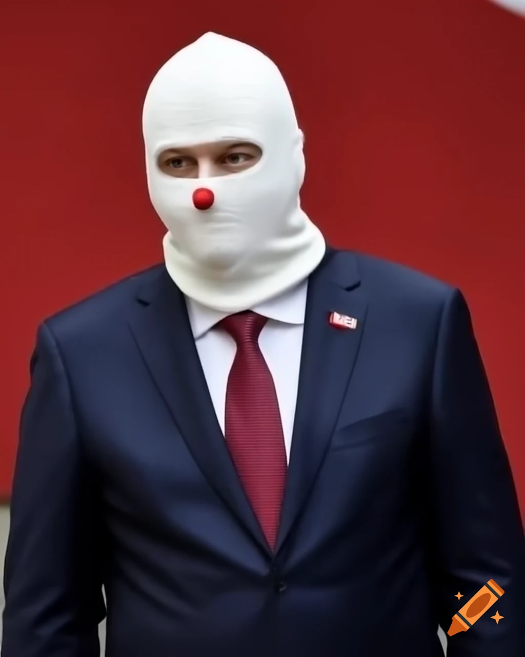 Controversial figure in suit wearing balaclava at state event in Poland ...