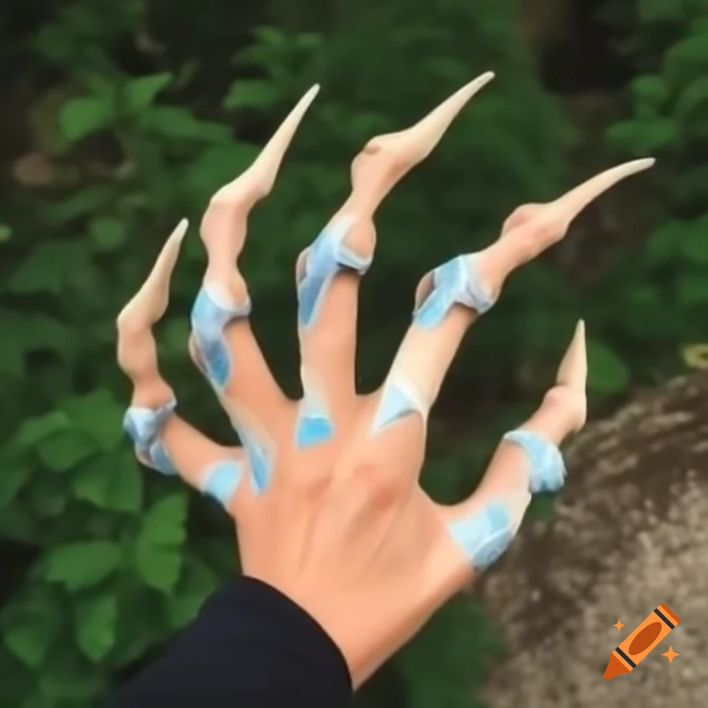 Hybrid creature with long fingers and furry paw claws on Craiyon