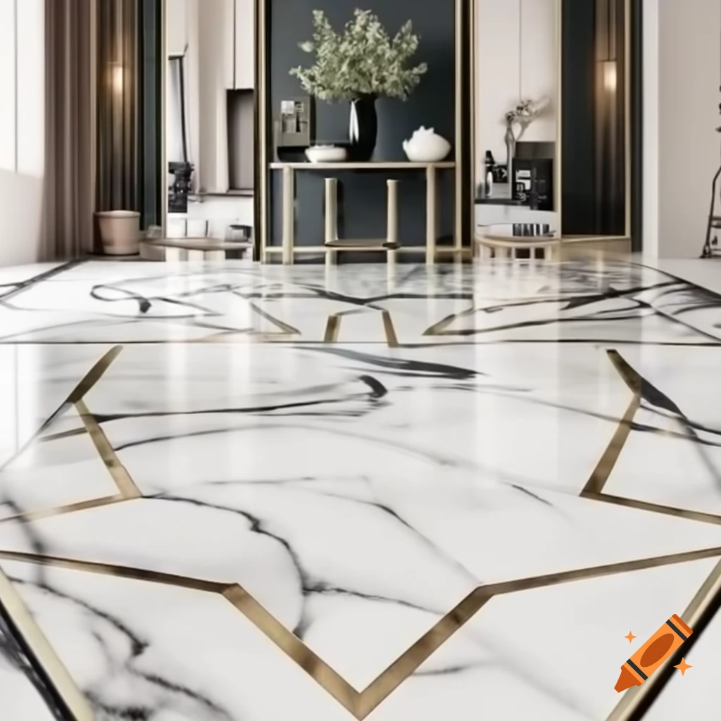Luxurious marble-effect ceramic flooring with elegant timeless design ...