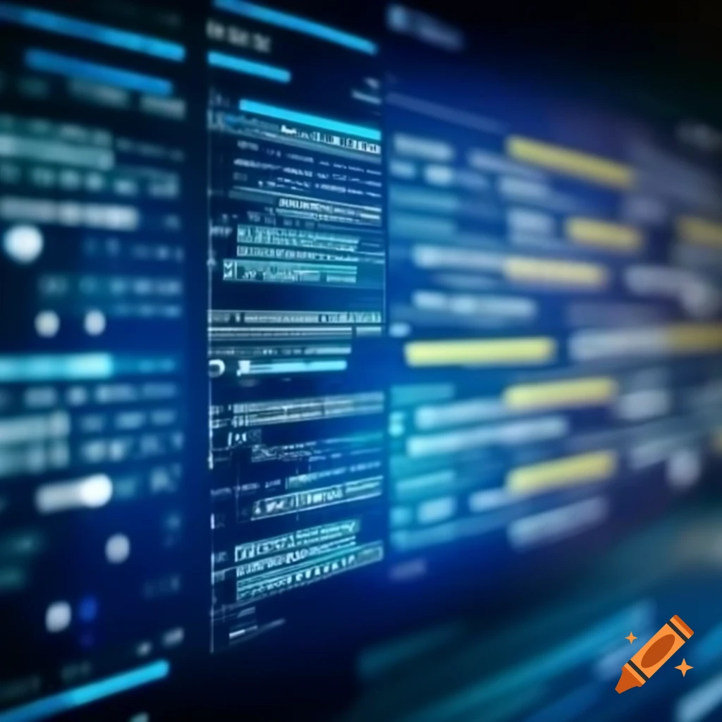 Screen displaying Codesys programming language with slight blur on Craiyon