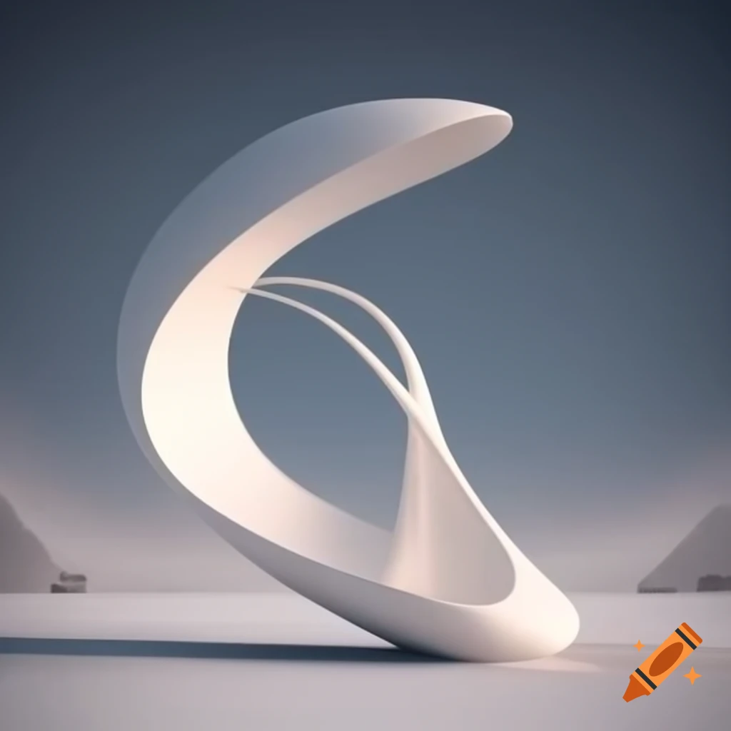 Futuristic abstract organic sculpture with biomorphic shape in ...
